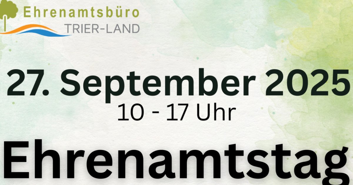 Ehrenamt verbindet - Ehrenamtstag Trier-Land 2025 in Langsur | https ...