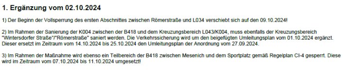 Straßensperrungen | https://trier-land.de