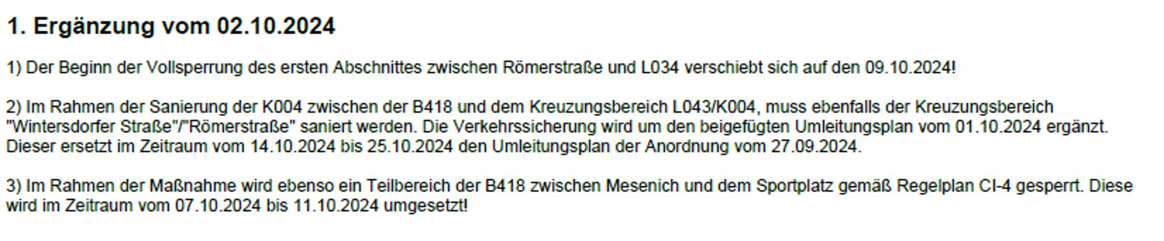 Straßensperrungen | https://trier-land.de